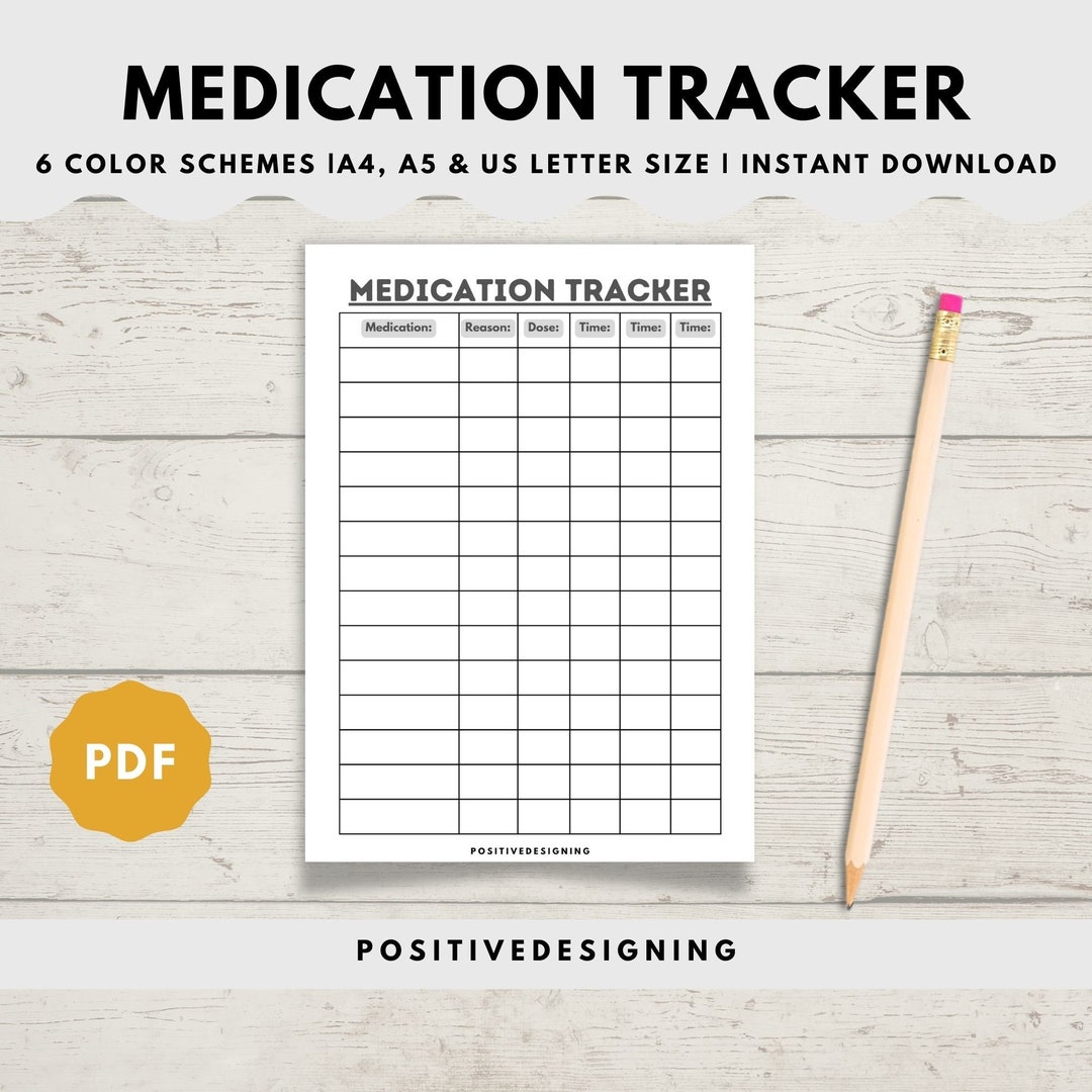 Daily Medication Tracker Printable Medication Log Daily - Etsy