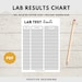 Printable Lab Results Tracker | Annual Lab Results Chart, Lab Records ...