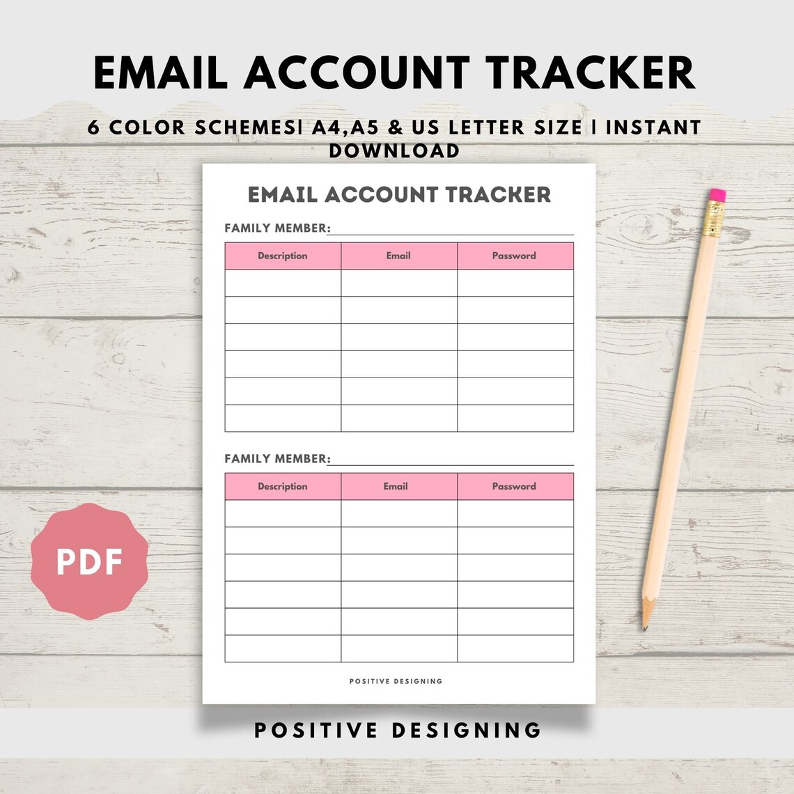 Email Account Tracker Printable Email Saving Sheet Password - Etsy