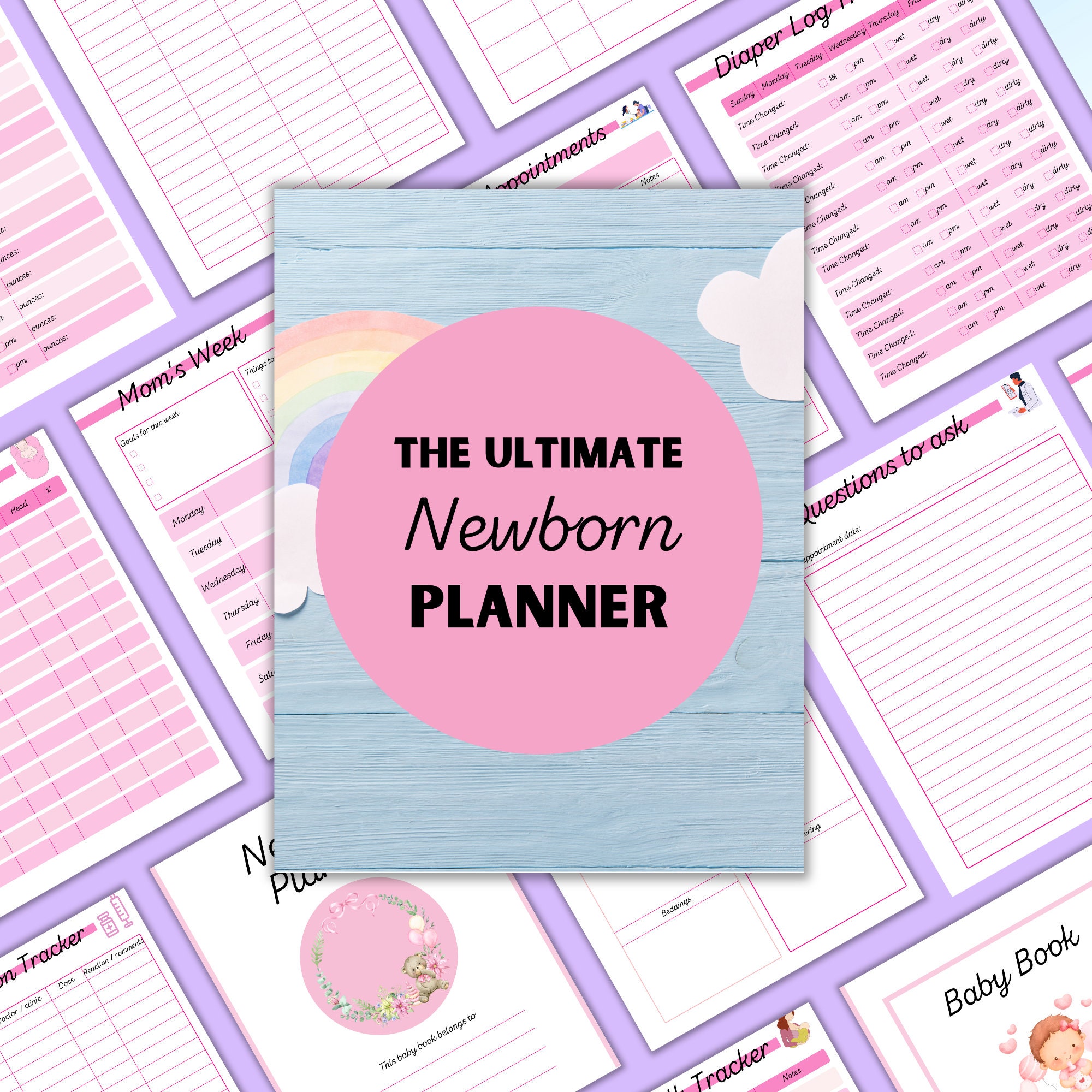 Baby Planner Printable Digital Download, Newborn Planner, New Mom ...