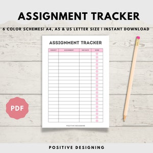 Assignment Planner, Assignment Tracker, Table Assignments, Homework ...