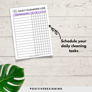 Printable Cleaning Checklist, Daily Cleaning List, Cleaner Log ...
