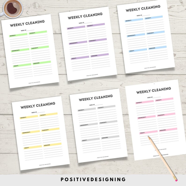 Weekly Cleaning Schedule, Cleaning Checklist, Cleaning to Do List ...