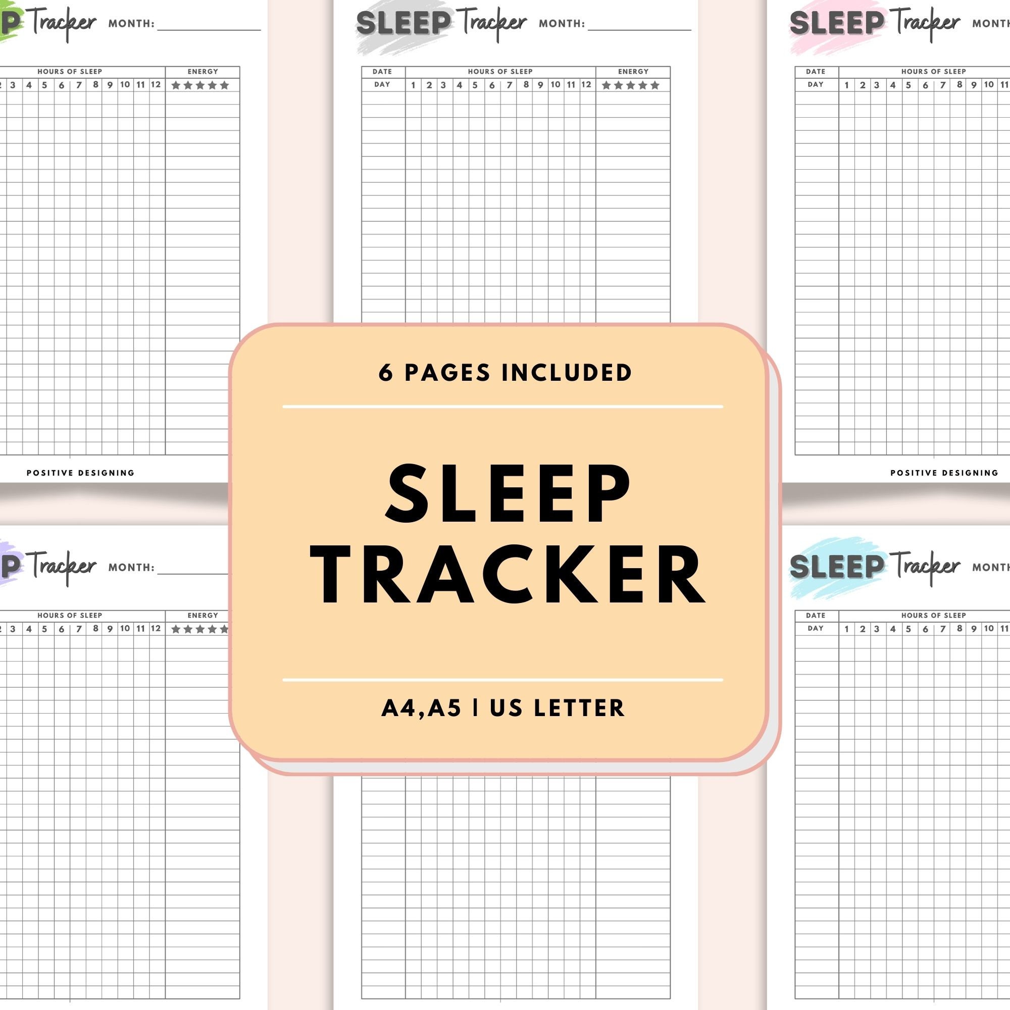 Sleep Tracker Printable Planner Inserts Monthly Sleep Log - Etsy