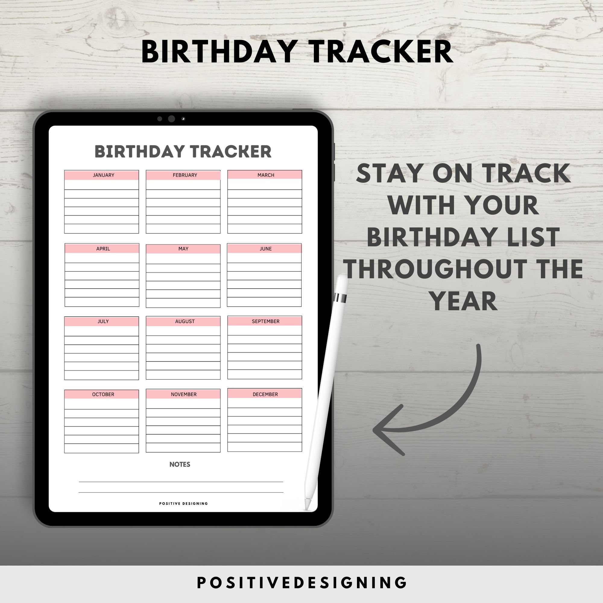 Instant Download | Birthday Reminder | Birthday Planner Printable ...