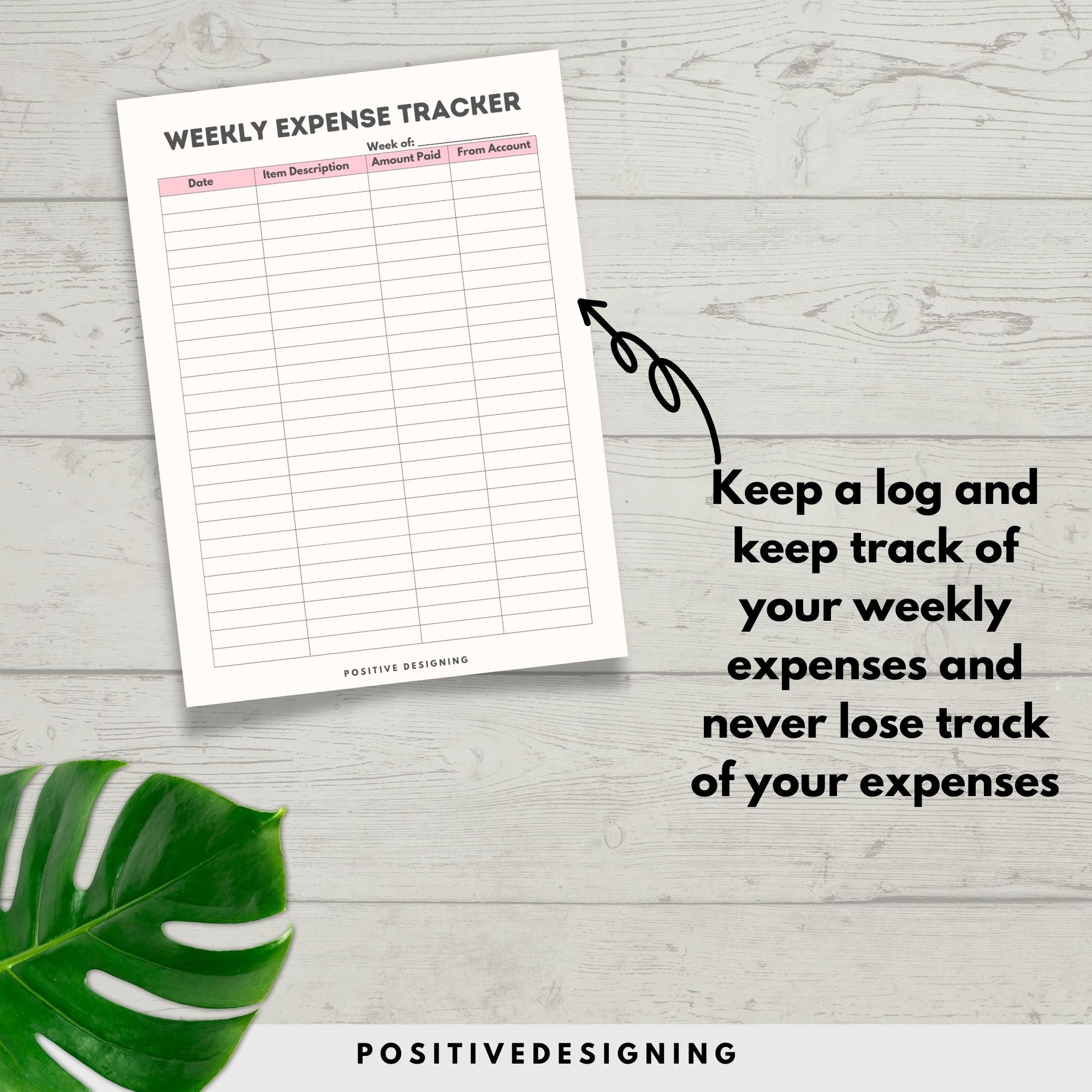 Weekly Expenses Tracker Printable, Spending Tracker, Budget Planner ...