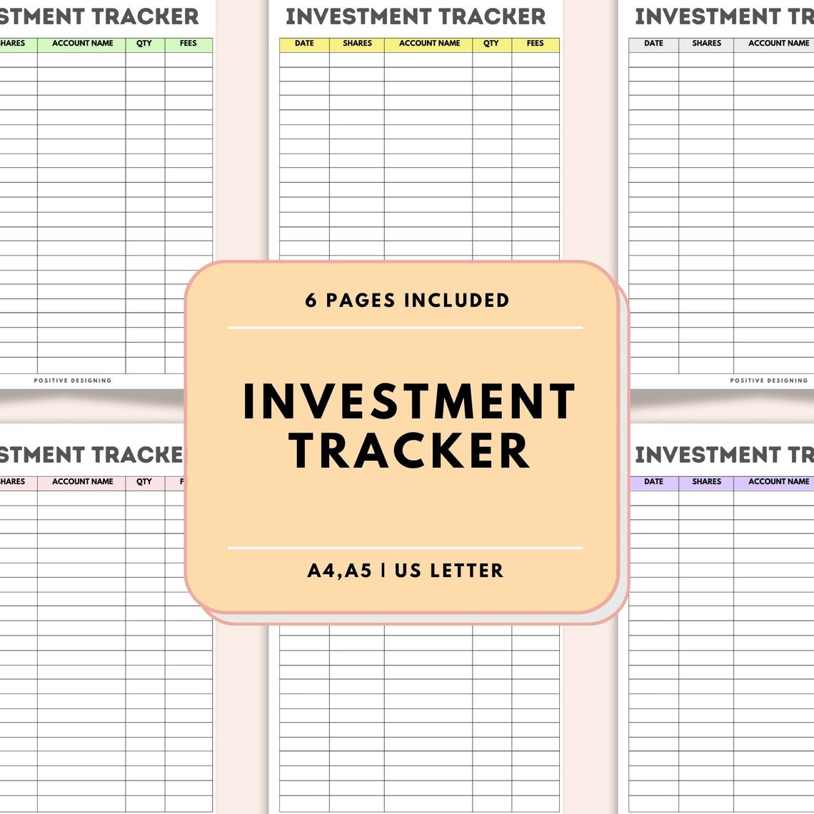 Investment Tracker Printable Stock Portfolio Progress Log Money ...
