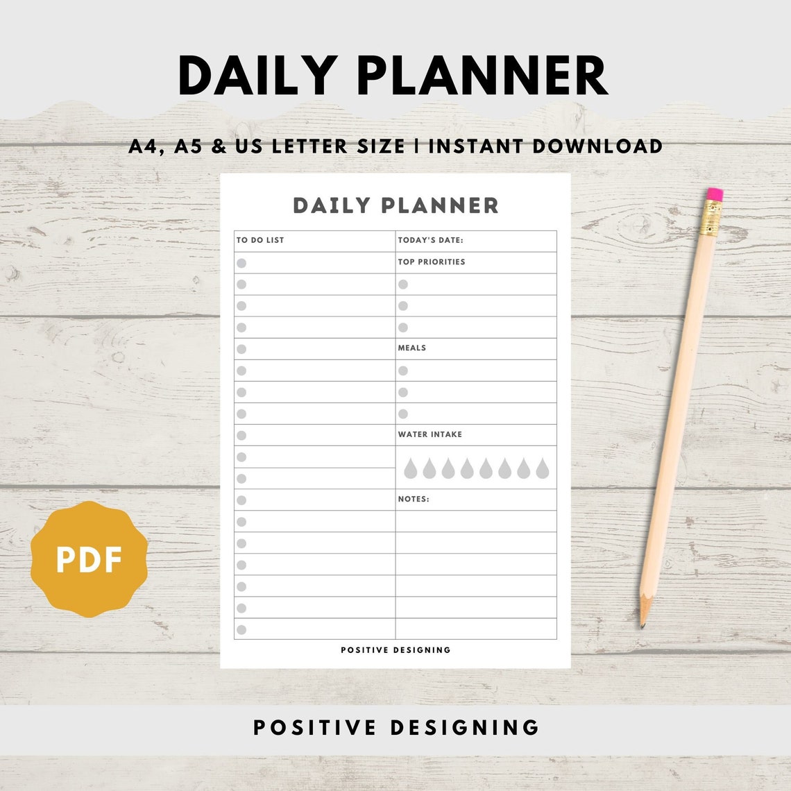 Daily Planner Printable Daily to Do List Productivity - Etsy
