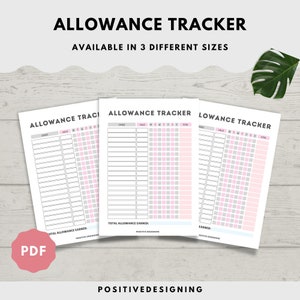 Allowance Chart | Allowance Tracker | Chore Chart for Kids | Kids ...