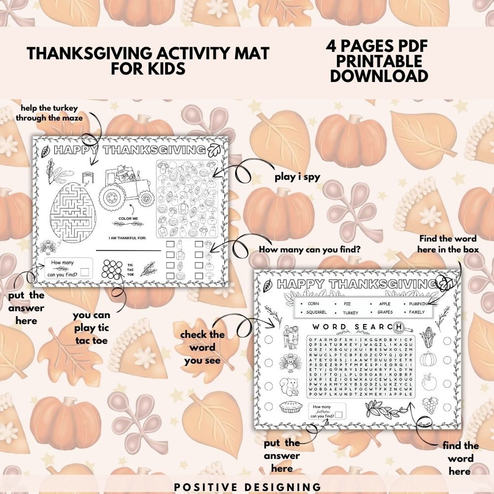 Thanksgiving Game | Thanksgiving Kids | Activities for Kids | Instant ...