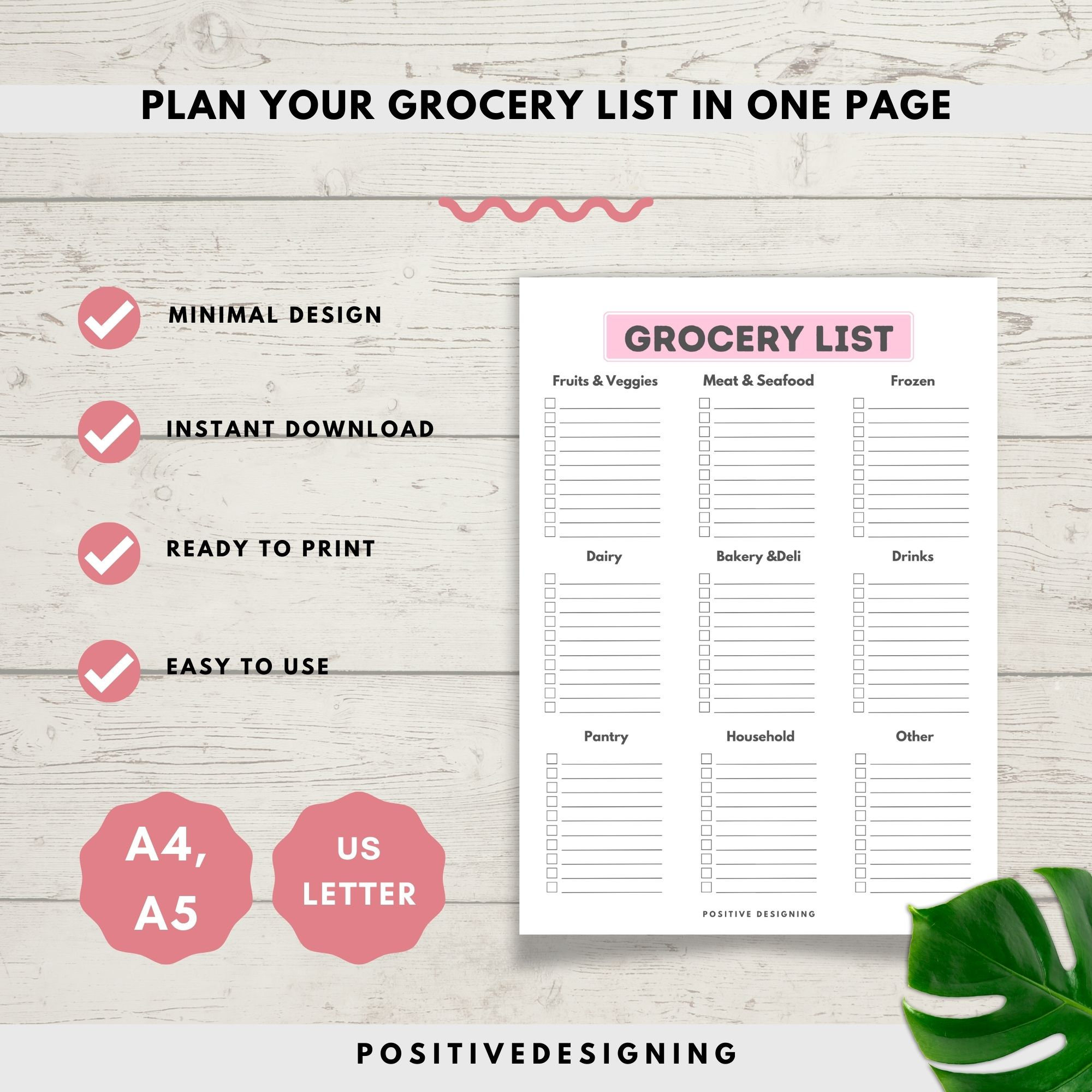 Grocery Shopping List Template Pages, Weekly Menu and Grocery List ...