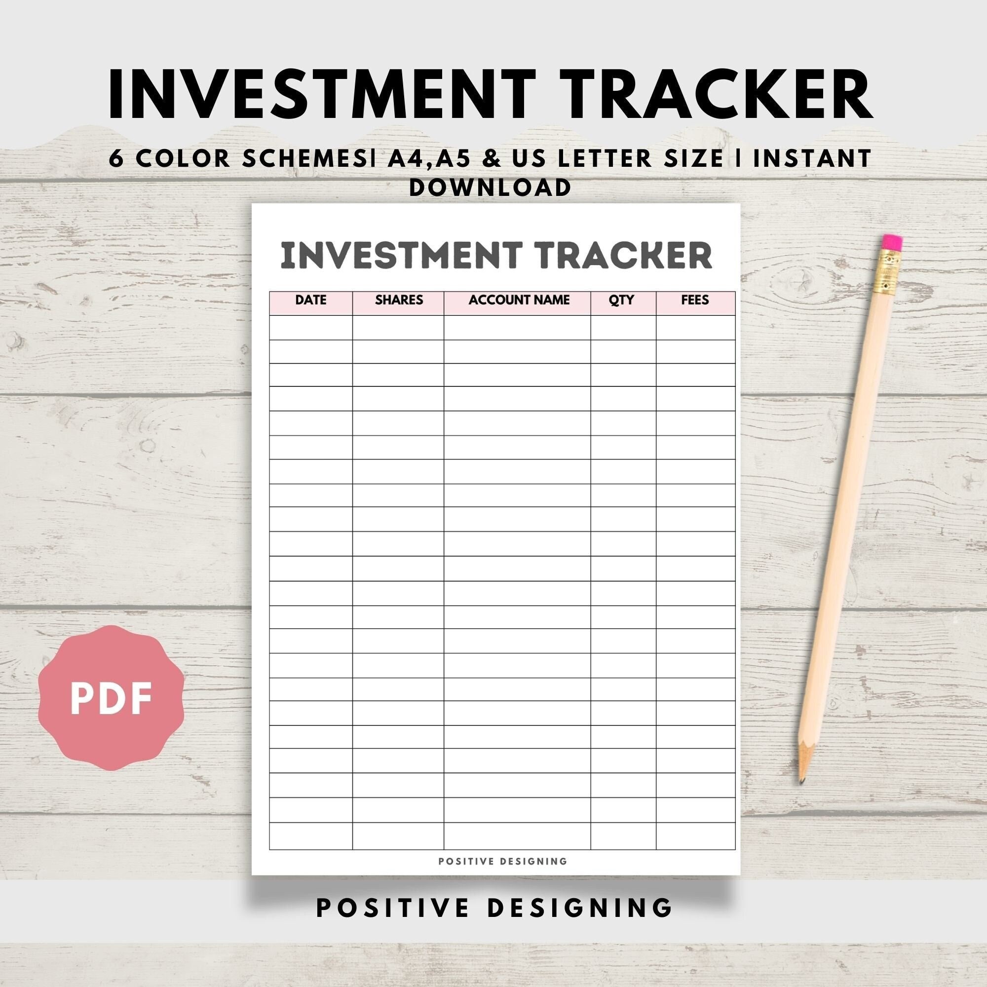 Investment Tracker Printable Stock Portfolio Progress Log - Etsy