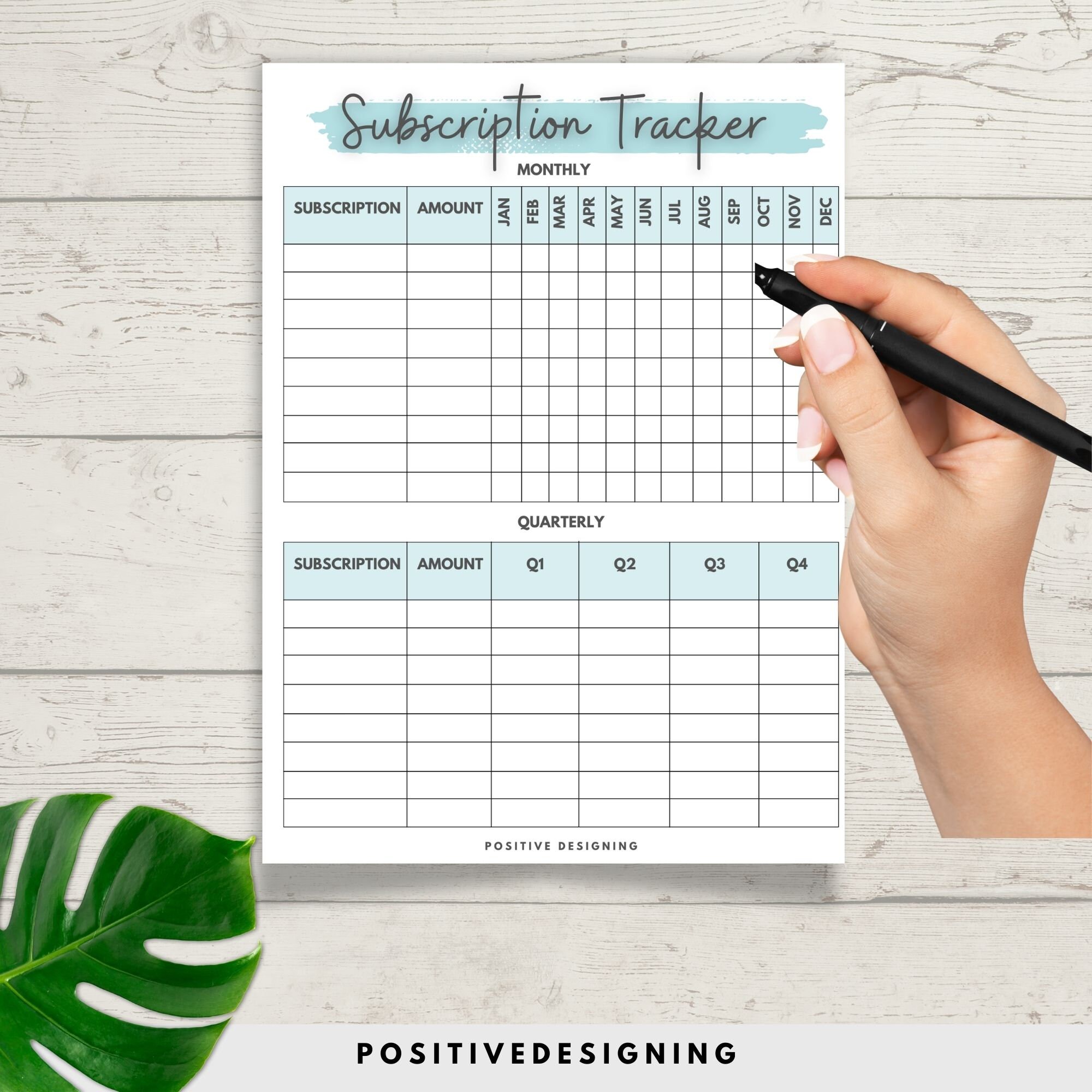Subscription Tracker Printable, Membership Checklist, Expense Tracker ...