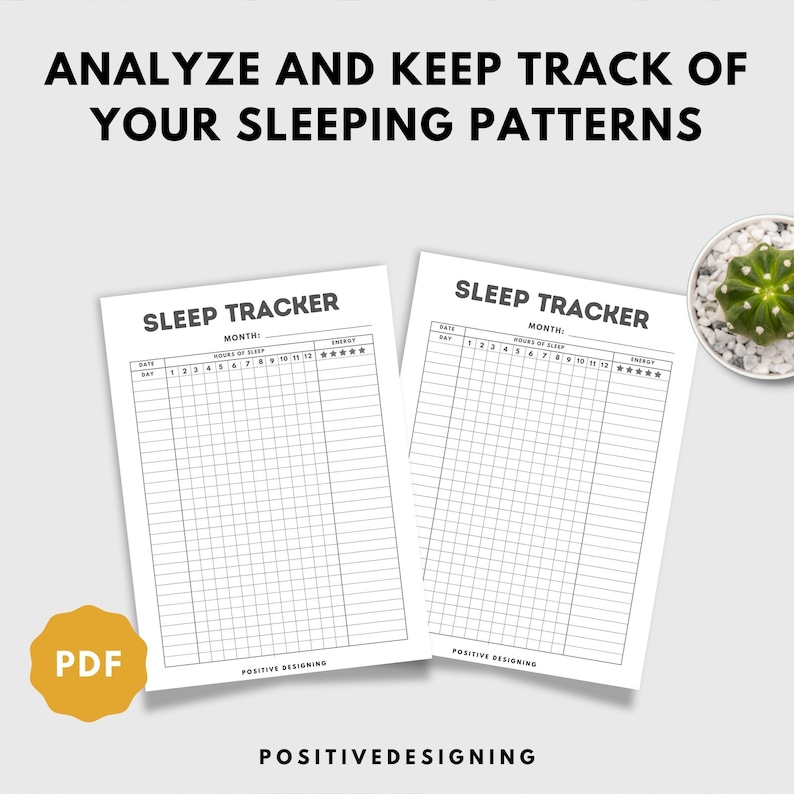 Sleep Tracker Printable, Planner Inserts, Monthly Sleep Log, Sleep ...