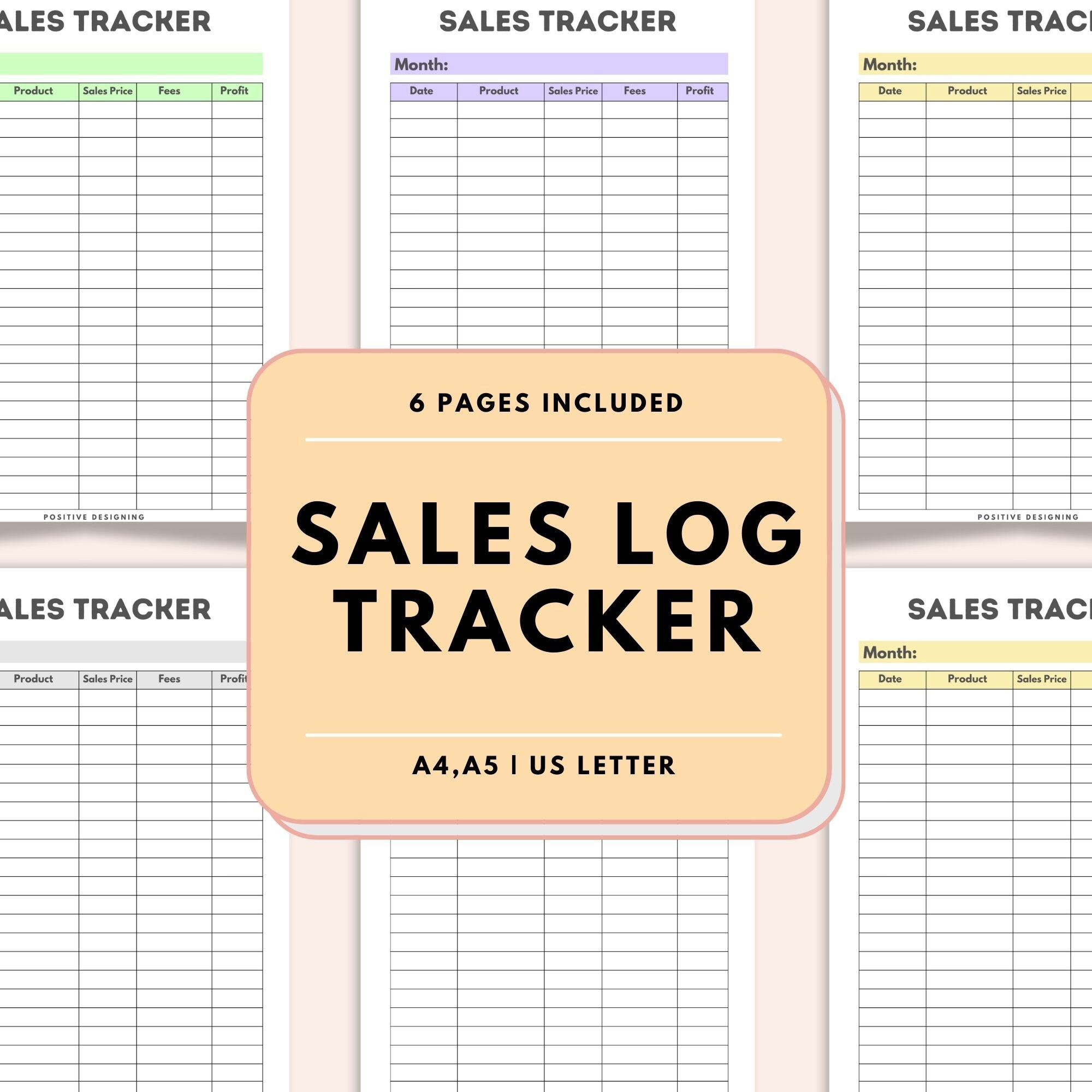 Sales Log Printable, Sale Profits Tracker, Sale Recorder, Orders Log ...
