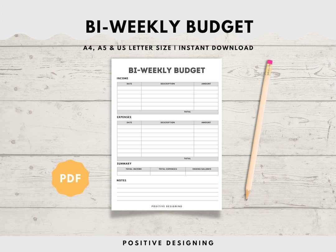 Bi-weekly Budget Planner Printable, Budget Template PDF, Budget by ...