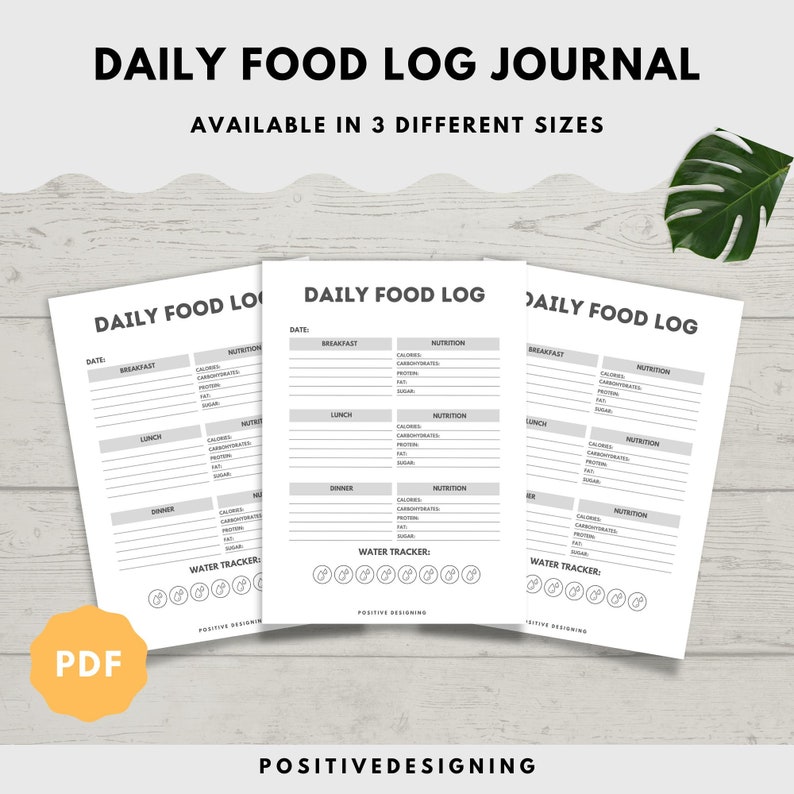 Food Journal Printable, Meal Planner, Food Tracker, Meal Tracker ...