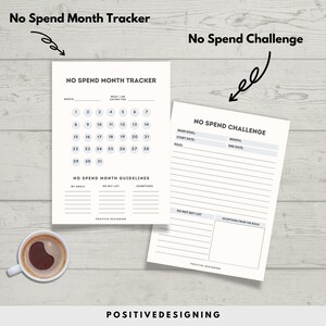 No Spend Challenge, No Spend Tracker, Printable Savings Sheet, Savings ...