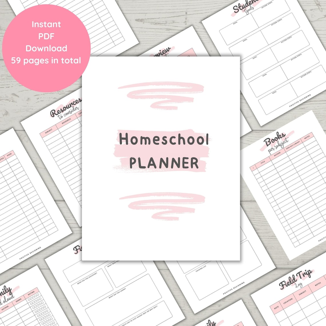 Homeschool Planner Pages, Homeschool Planner BUNDLE, Printable ...