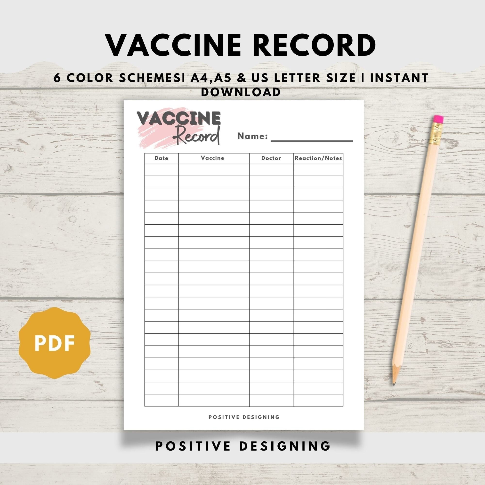 Vaccine Log Tracker Vaccine Record Binder Pages Vet Vaccine - Etsy