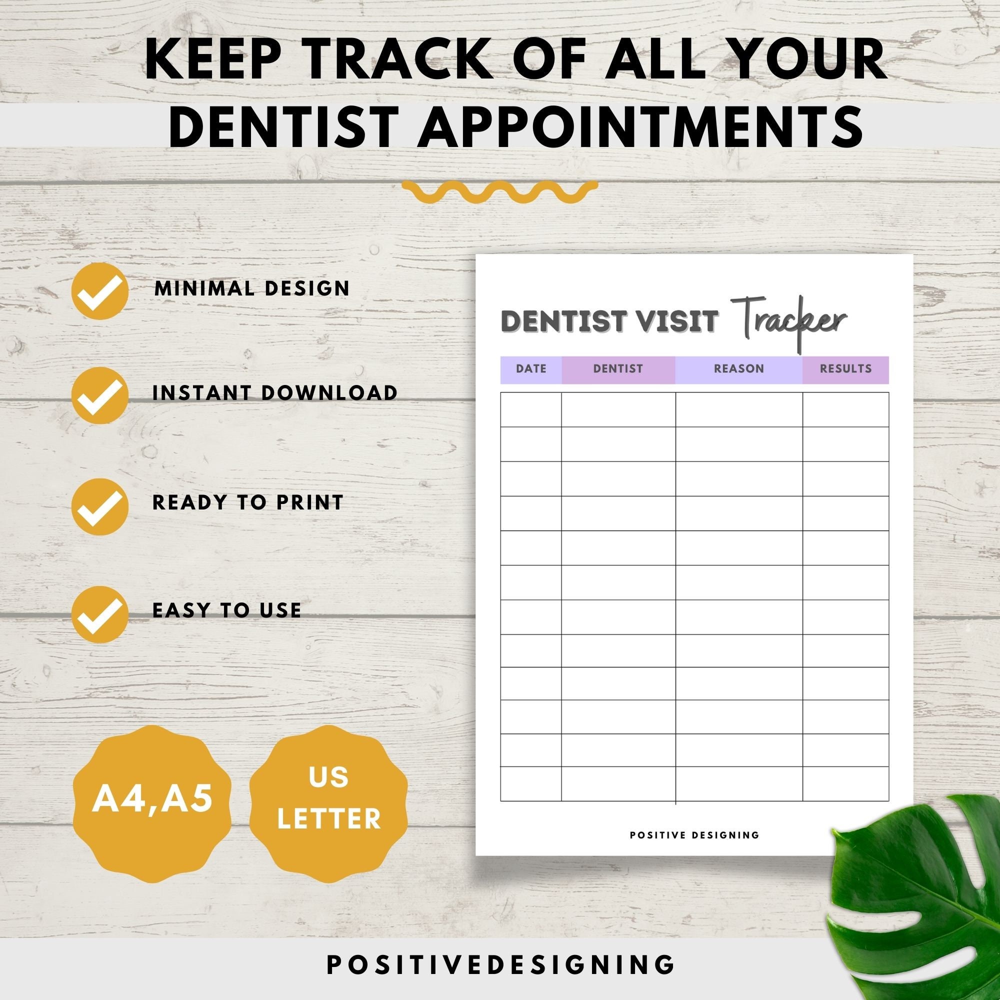 Dental Health Log, Dental Care Log, Dentist Checkup Log, Dental Care ...