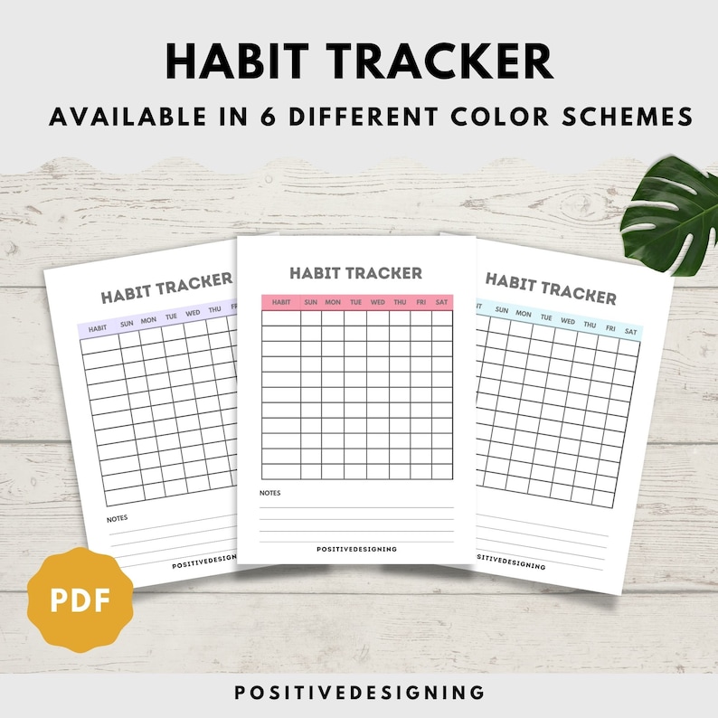 Habit Tracker Printable, Weekly Habit Tracker, Habit Tracker Planner ...