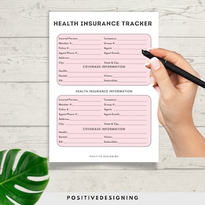 Insurance Tracker Printable, Insurance Tracking Template, Insurance ...