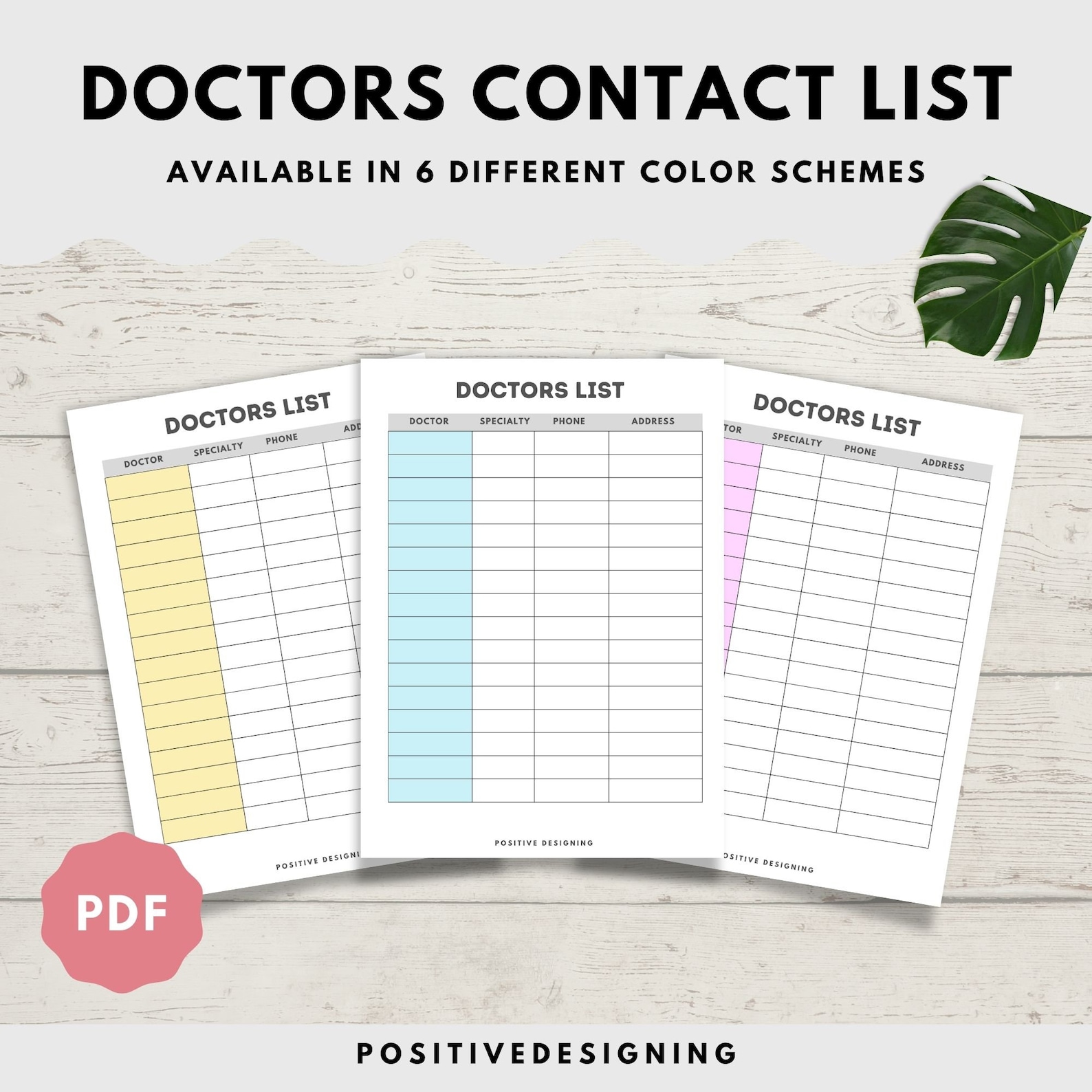 Printable Medical Contact List, Medical Tracker, Healthcare Contacts ...