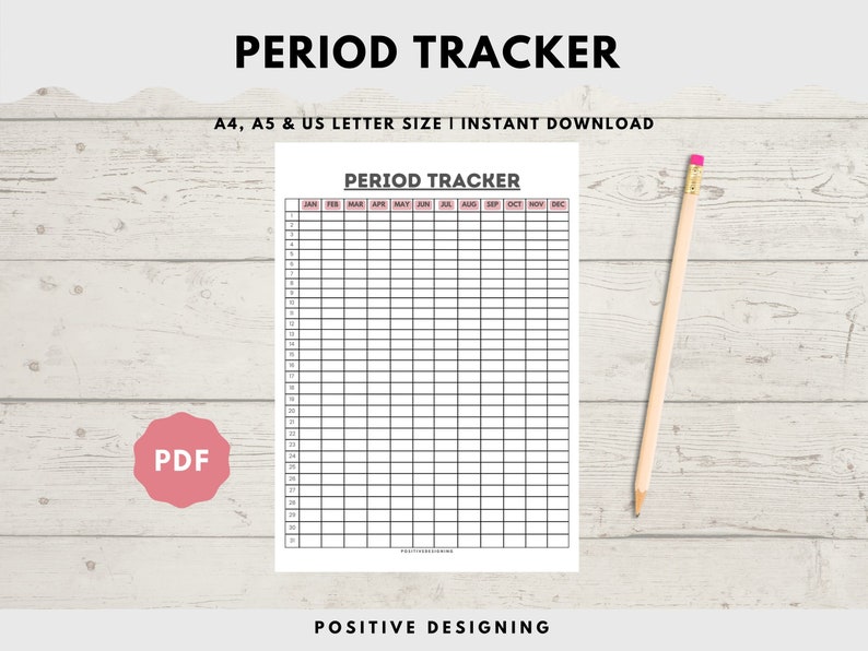 Period Tracker Printable Planner Menstrual Tracker Menstrual Log ...