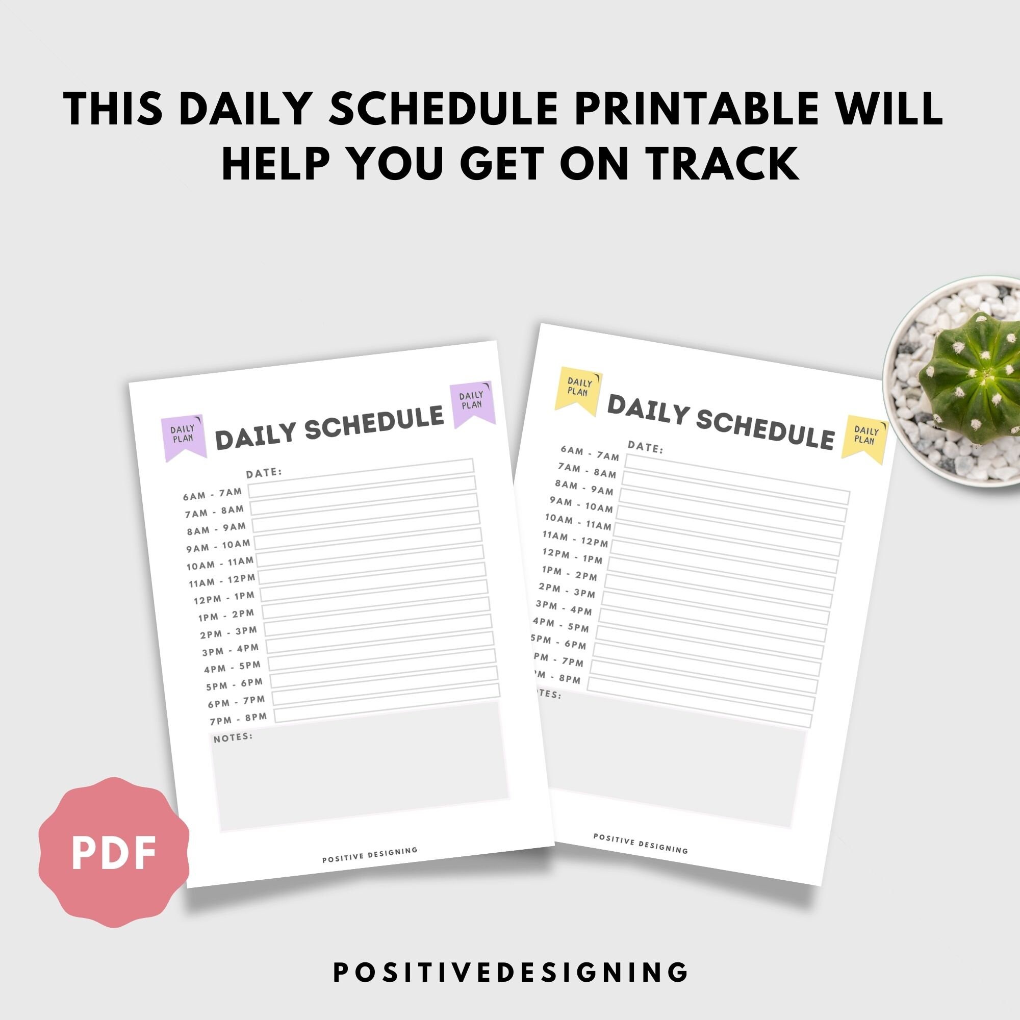 Daily Schedule | Daily Planner Printable | Daily Routine | Schedule ...