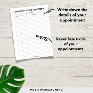 Minimalist Appointment Tracker Printable, Appointment Reminder, Meeting ...