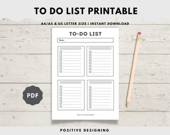 Minimalist to Do List Printable, Productivity Planner, Simple Tasks ...