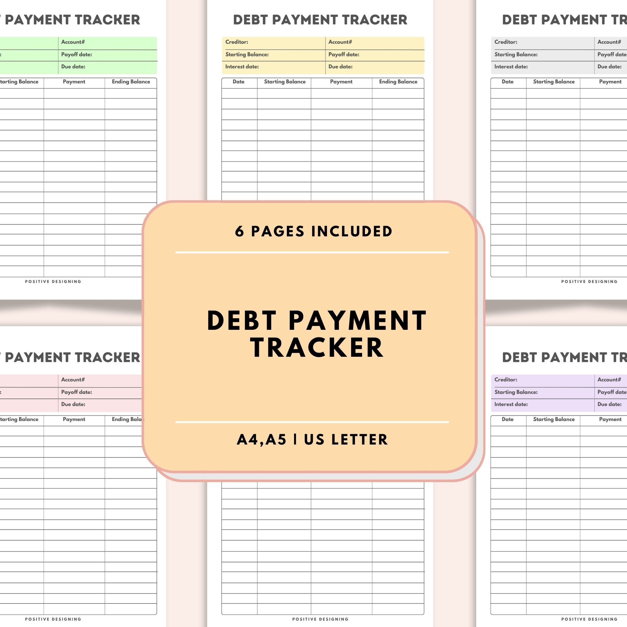 Debt Payment Tracker Printable , Debt Tracker Printable, Debt Snowball ...