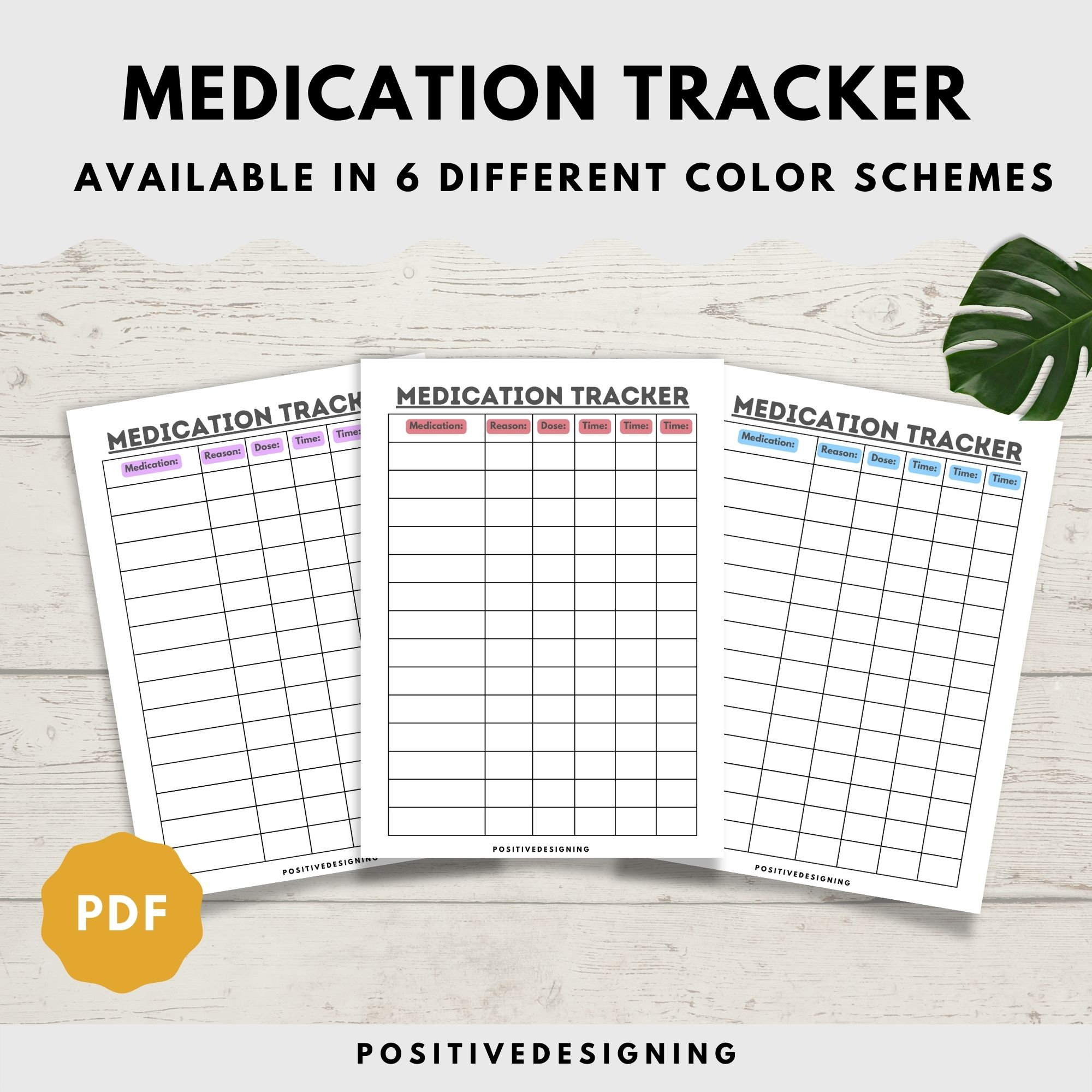 Daily Medication Tracker, Printable Medication Log, Daily Medication ...