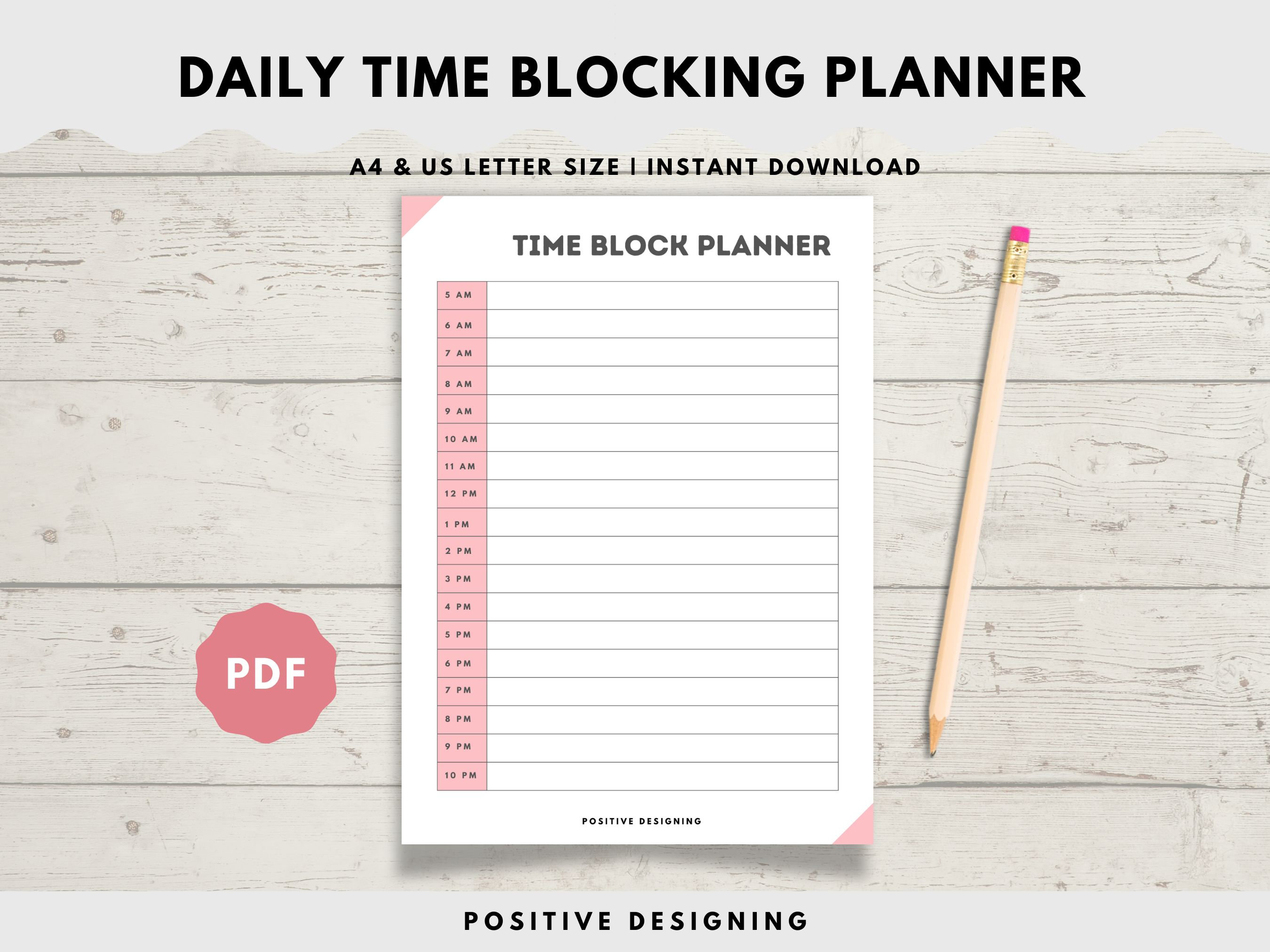 Time Blocking Weekly Planner Printable, Time Blocking Pdf, Time Blocking Planner, Weekly ...