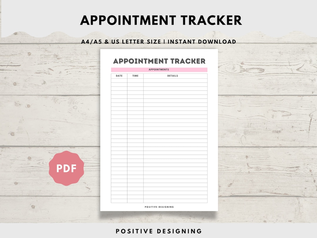 Minimalist Appointment Tracker Printable, Appointment Reminder, Meeting ...