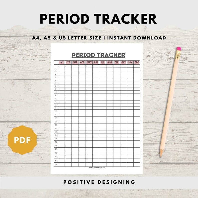Period Tracker Printable Planner Menstrual Tracker Etsy