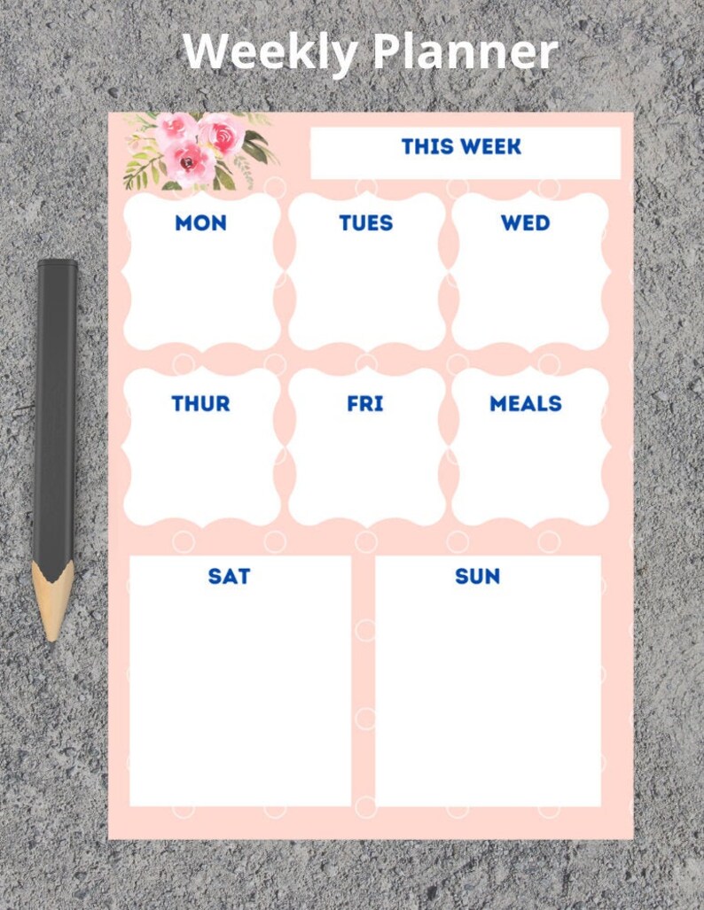 Weekly Planner Printable to Do List Digital Instant Download - Etsy
