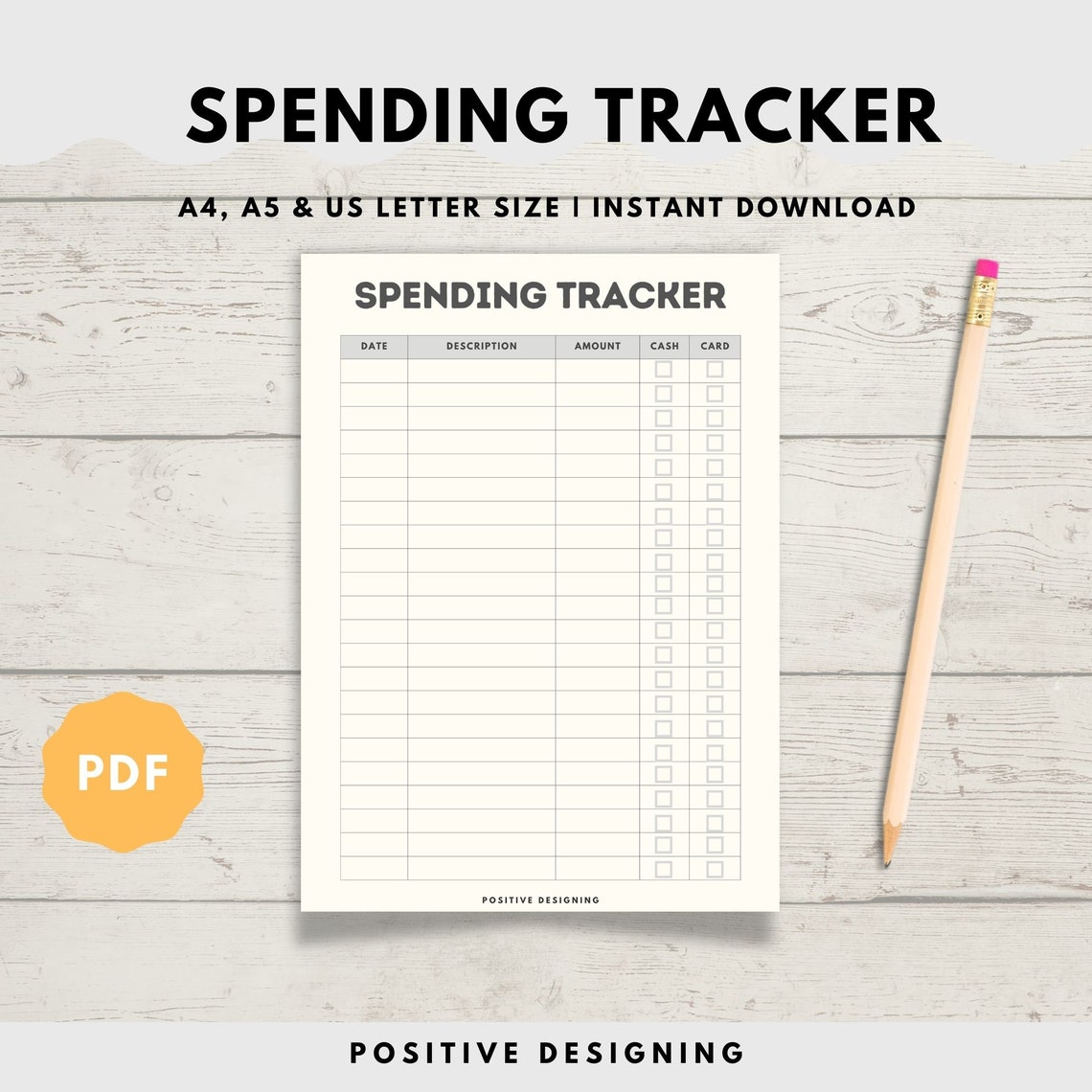 Spending Tracker Printable, Expense Tracker, Budget Template, Financial ...