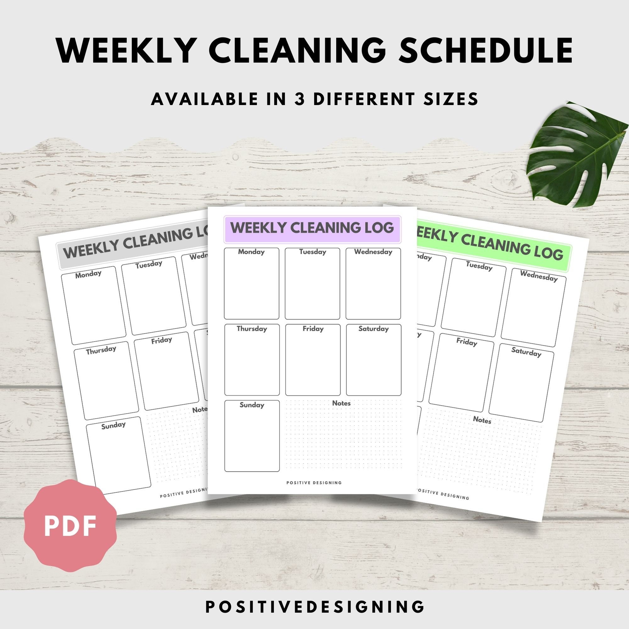 Minimalist Cleaning Checklist Printable , Weekly Cleaning Schedule ...