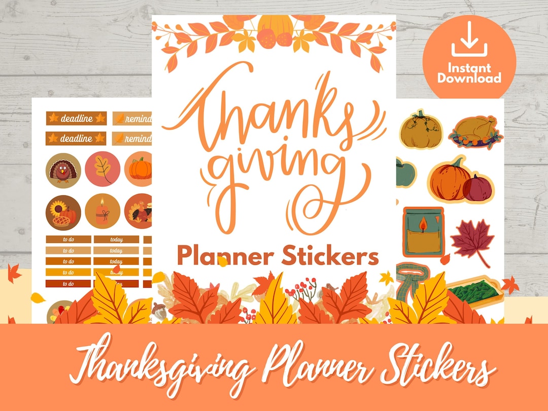 Printable Stickers | Thanksgiving Stickers | November Stickers ...