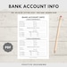 Bank Account Information Tracker Printable, Bank Account Log, Bank ...