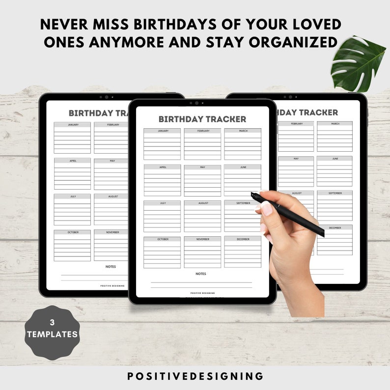 Instant Download | Birthday Reminder | Birthday Planner Printable ...