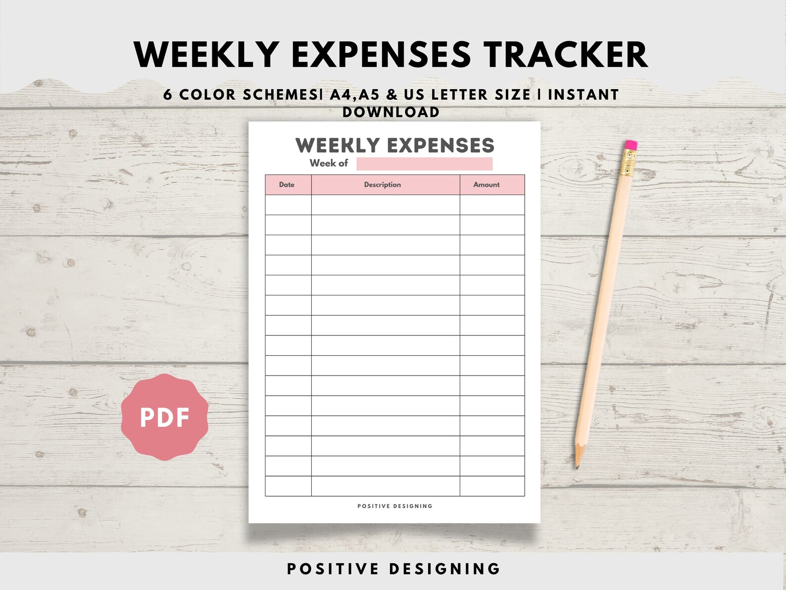 Weekly Expense Tracker Printable | Expense Tracker | Purchase Checklist ...