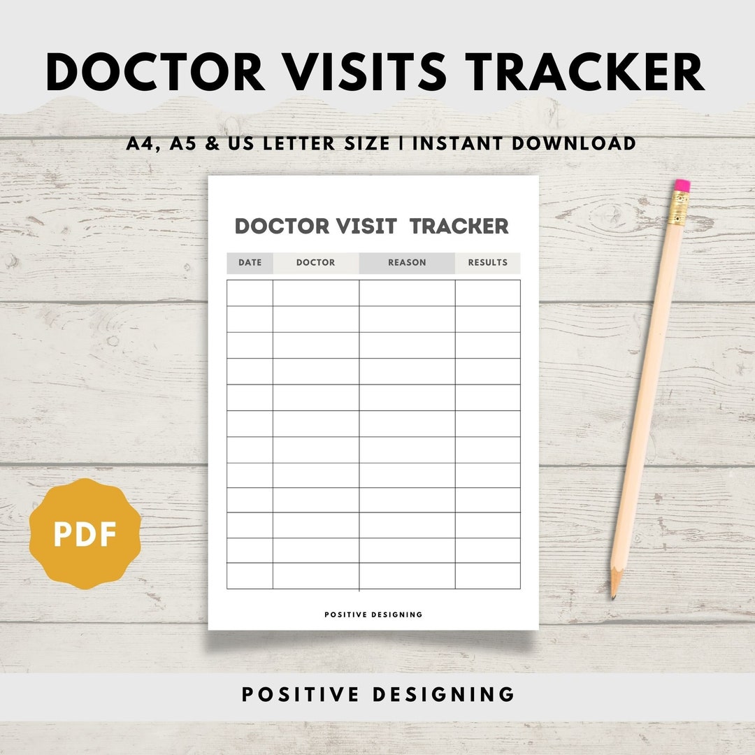 Doctors Visits Tracker Printable Doctors Appointments Log - Etsy
