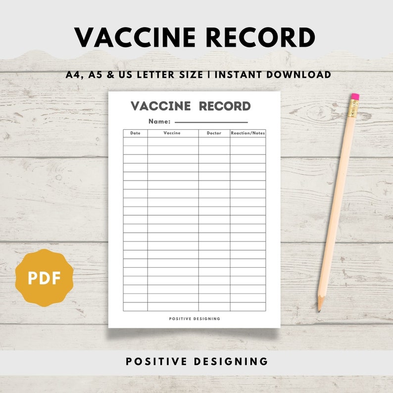 Vaccine Log Tracker Vaccine Record Binder Pages Vet Vaccine - Etsy