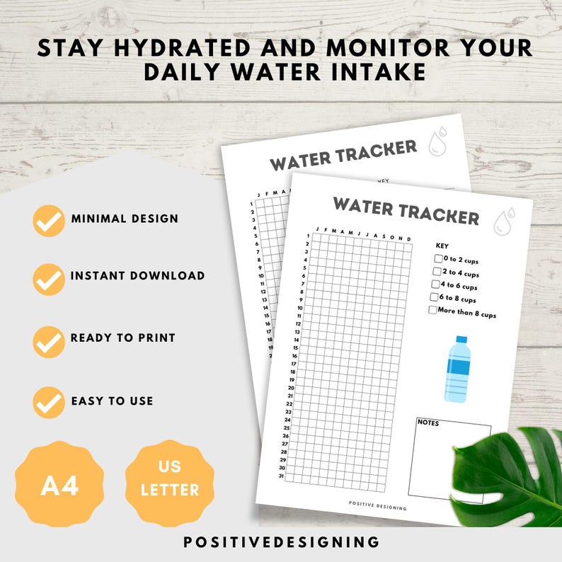 Water Tracker Printable - Hydration Tracker - Daily Water Tracker ...
