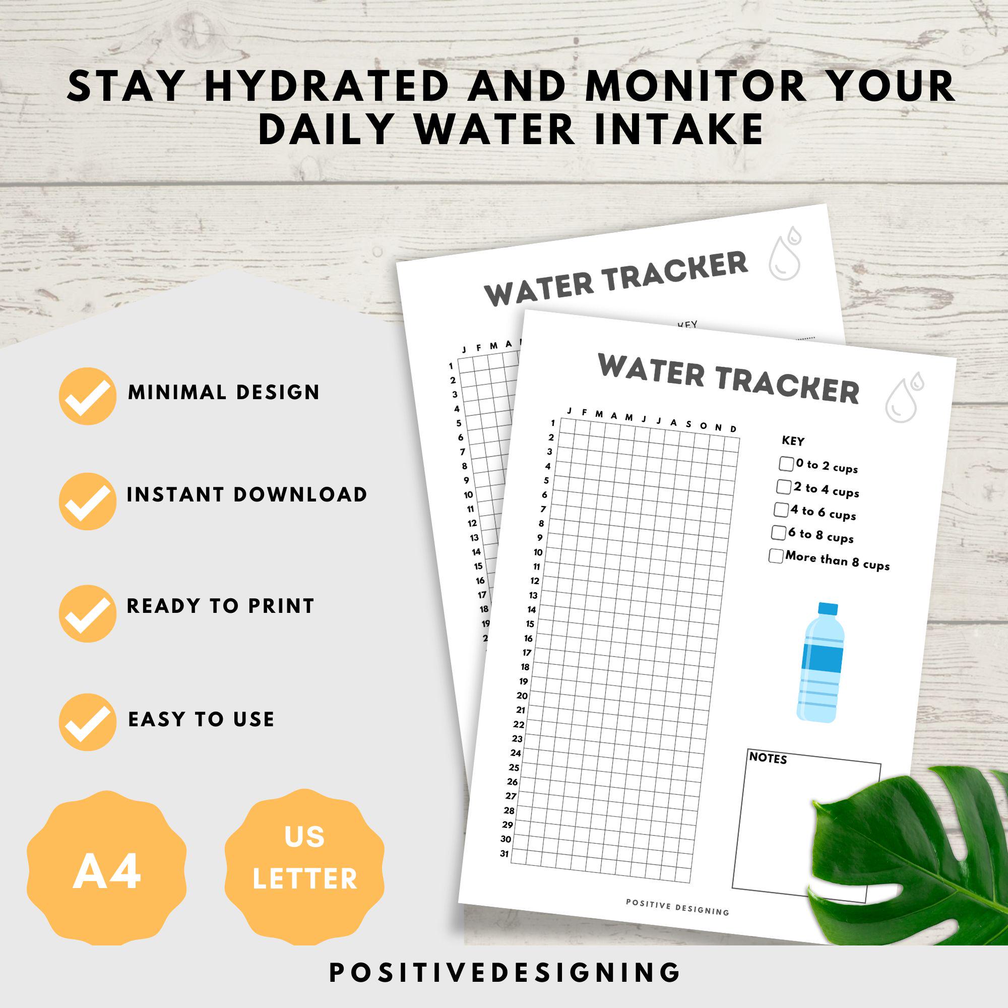 Water Tracker Printable - Hydration Tracker - Daily Water Tracker ...