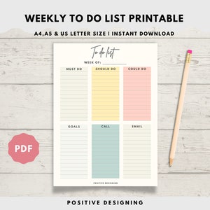 Weekly Printable to Do List | to Do List Printable | Weekly Schedule ...