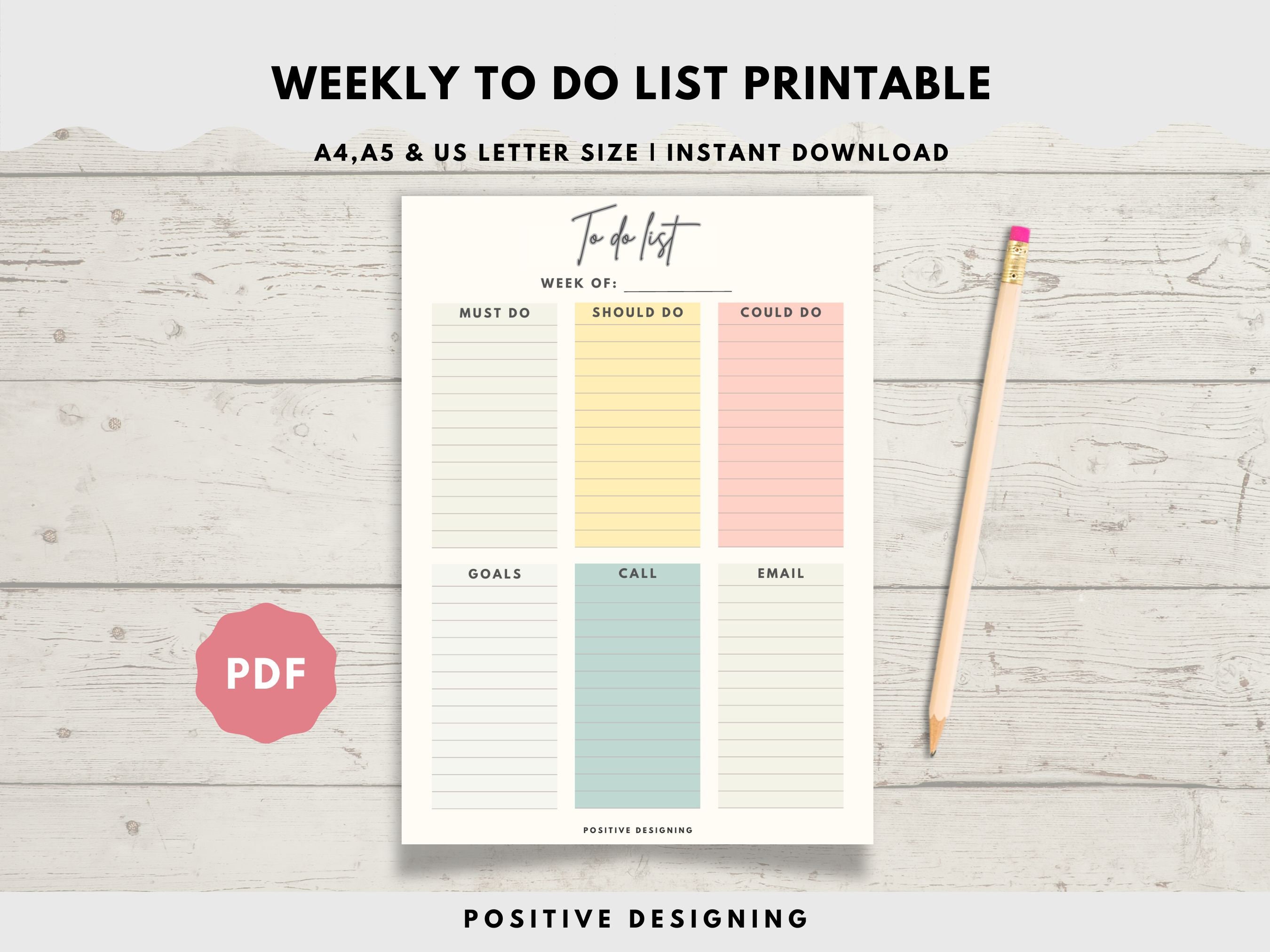 Weekly Printable to Do List to Do List Printable Weekly Schedule Weekly ...